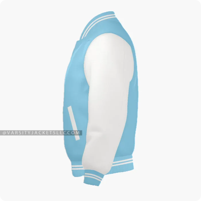 Light Blue And Off White Varsity Letterman Jacket For Men And Women ...